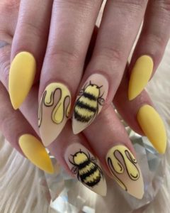 40 Beautiful Bee Nail Designs To Add Freshness In The Hands