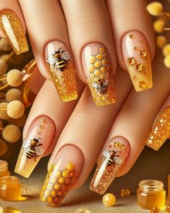 40 Beautiful Bee Nail Designs To Add Freshness In The Hands