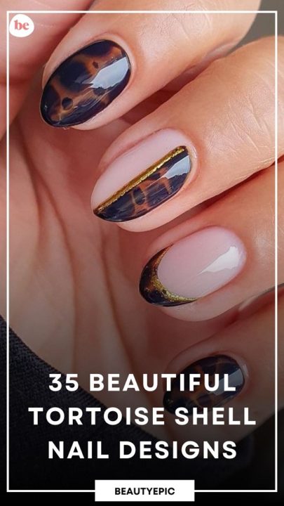 35 Beautiful Tortoise Shell Nail Art Designs That Look So Chic