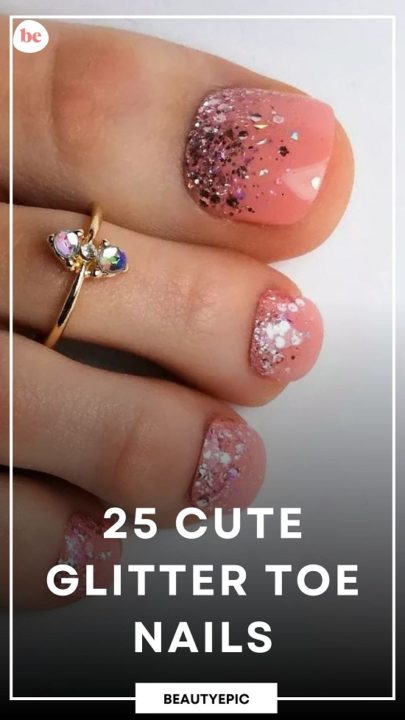 25 Super Cute Glitter Toe Nail Designs You Must Try