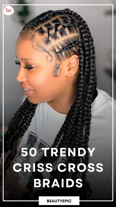 50 Beautiful Criss Cross Braids Hairstyles For A Stylish Look