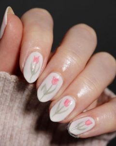 Show Floral Addition With 45 Tulip Nail Art Designs