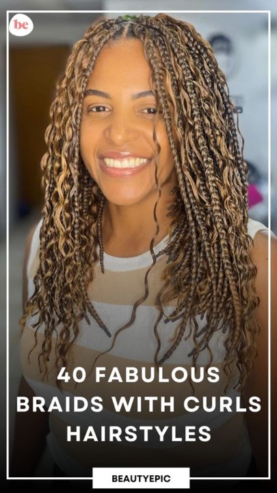 40 Fabulous Braids With Curls Hairstyles For Classy Look