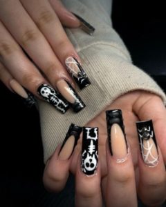 45 Easy Skeleton Nail Designs To Try This Halloween In 2025