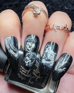 45 Easy Skeleton Nail Designs To Try This Halloween In 2025