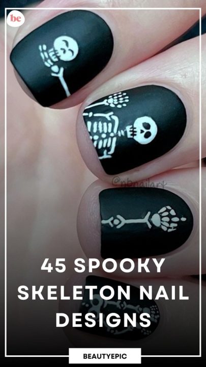 45 Easy Skeleton Nail Designs To Try This Halloween In 2025